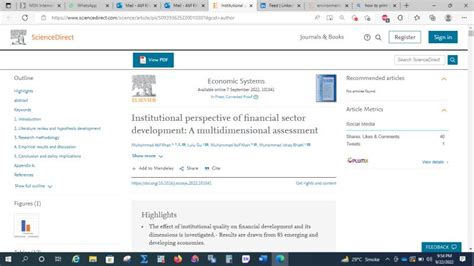 Dr Muhammad Atif Khan On Linkedin Delighted To Share My New Publication In Economic Systems
