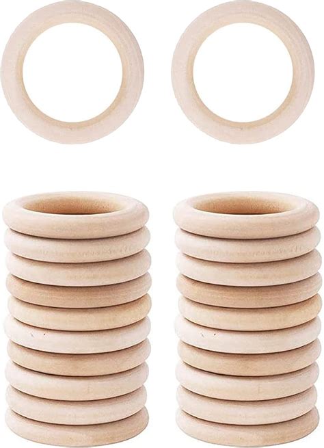 25mm Wooden Rings Macrame Supplies 100 Unfinished Diy Natural Wood Macrame Rings Circles For