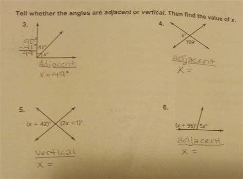 Finding X In Vertical Angles Worksheet
