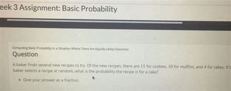 Solved Eek Assignment Basic Probability Computing Basic Chegg