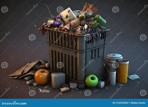 unsorted garbage urban pollution recycling problem royalty free