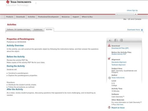 Properties Of Parallelograms Lesson Plan For 9th Higher Ed Lesson Planet