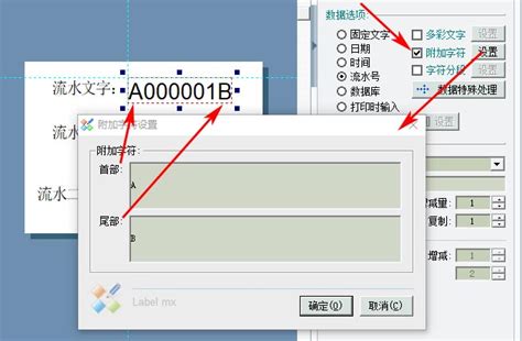 Labelmx 帮助教程 打印中间流水码