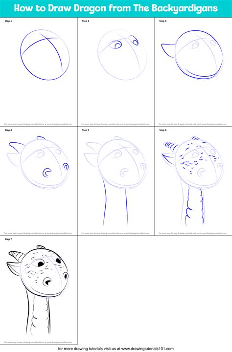 How To Draw Dragon From The Backyardigans The Backyardigans Step By
