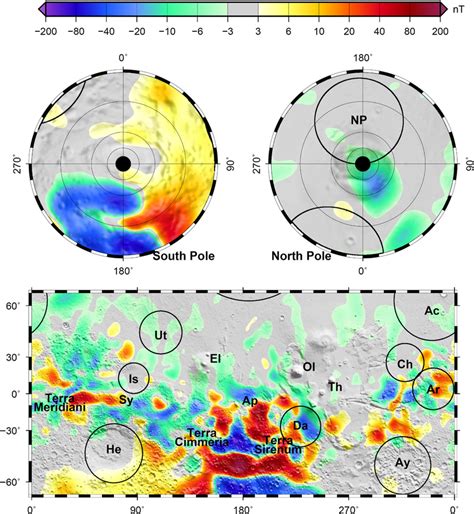 Predicted Radial Component Of The Martian Magnetic Field At An Altitude Download Scientific