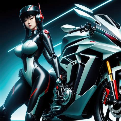 Premium Ai Image Fantastic Anime Girl On A Motorcycle