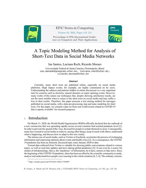 Pdf A Topic Modeling Method For Analysis Of Short Text Data In Social Media Networks