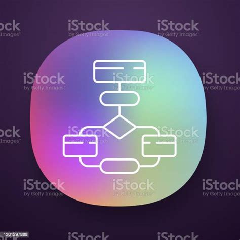Flow Diagram App Icon Flowchart Process Visualization Problem Solving