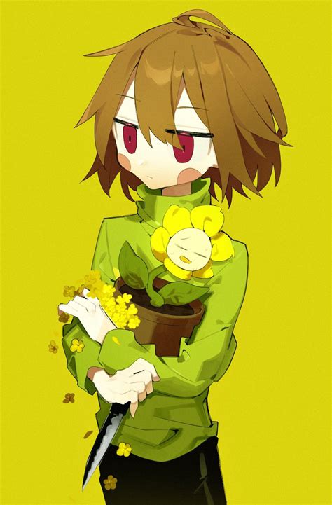 Chara And Flowey Undertale Drawn By Crmmm Danbooru
