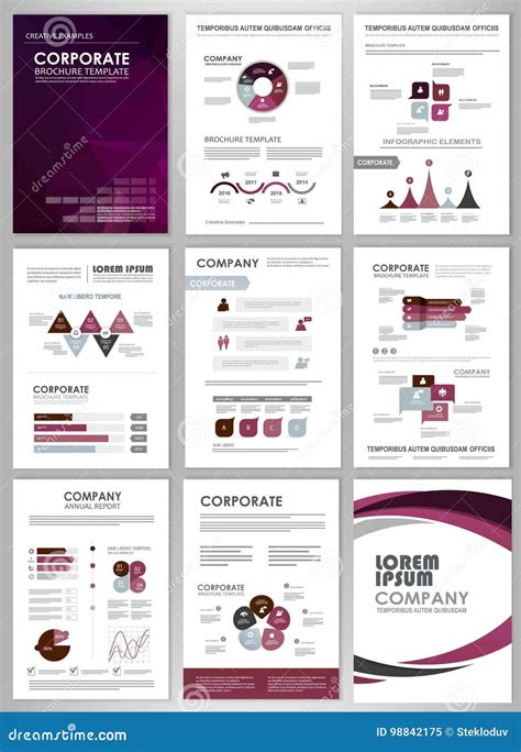 Brochure Template With Charts And Graphs Stock Vector Illustration Of Diagram Brochure 98842175