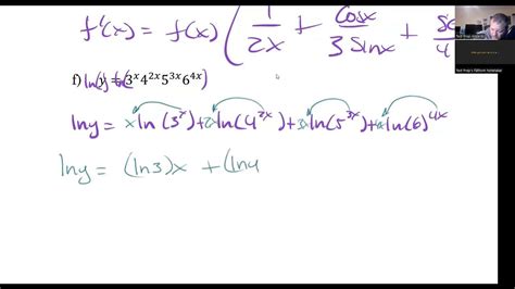 Ma 1171 Hw9 Logarithmic Differentiation Q1f Youtube