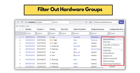 does filter out and is not provide same result servicenow spectaculars