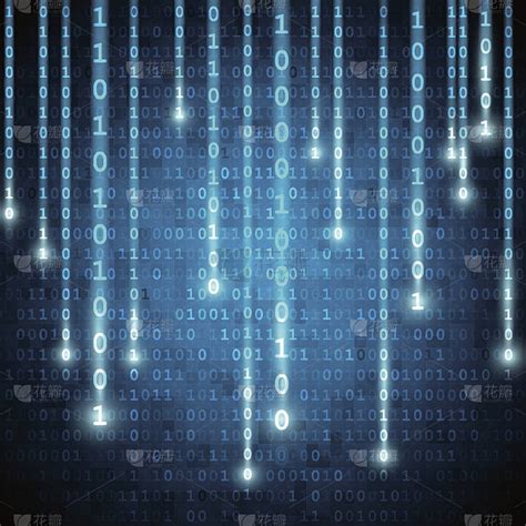 矩阵风格的二进制背景与下降数素材 花瓣网