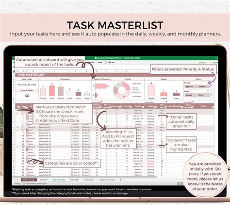 Excel Planner Template Spreadsheet Planner To Do List Daily Planner Template Weekly Planner