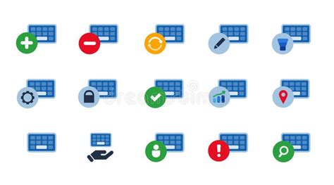 keyboard digital input device button icon set collection isolated