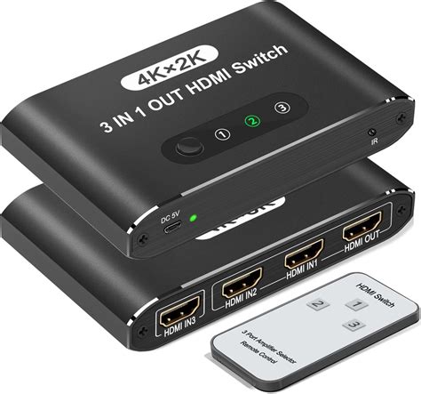 Hdmi Switch 3 In 1 Out 4k30hz Hdmi Selector With Remote