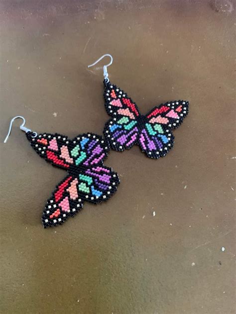 Beaded Brick Stitch Patterns Seed Bead Butterfly Beaded Butterfly