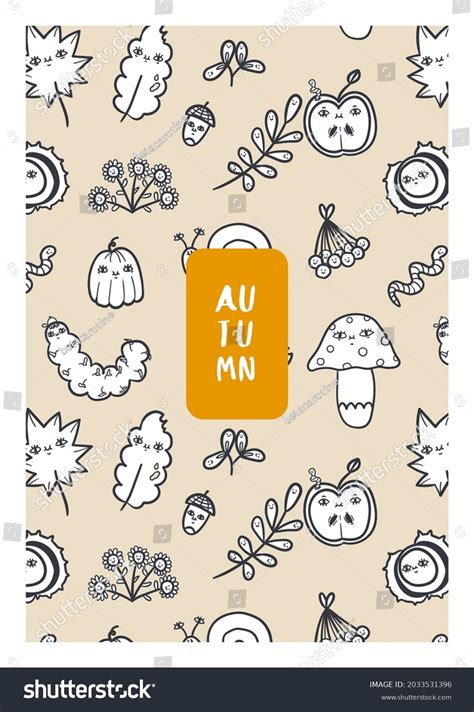 Autumn Cute Fall Vector Minimal Illustration Stock Vector Royalty Free