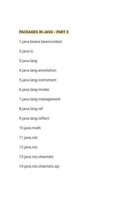 Java Inbuilt Packages Part 2 Java Javainterview Javaquestions Java8