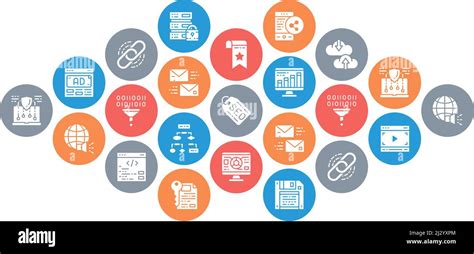 Seo Concept Vector Design Bookmark Hosting Hyperlink Advertisement Data Transfer