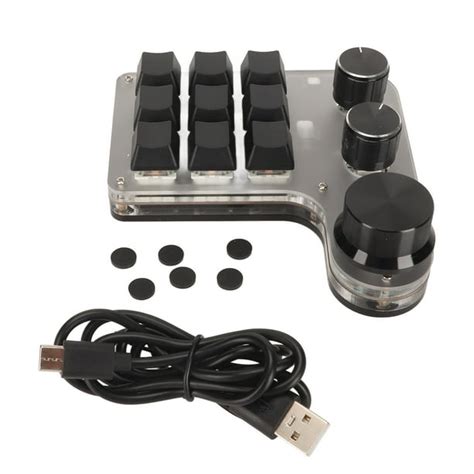 Diy Programmable Keyboard With Rgb Light 9 Keys 3 Knobs Wired Usb