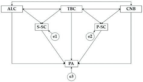 Structural Equation Model Note Alcohol Alc Tobacco Tbc Cannabis Download Scientific