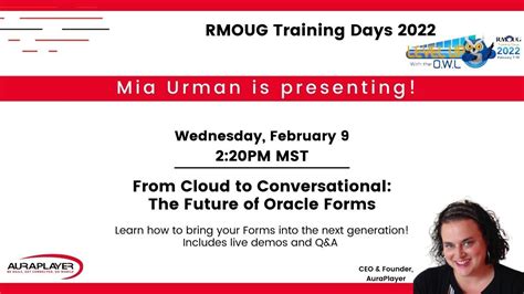 Auraplayer On Linkedin Td2022 Oracle Oracleforms Rmoug