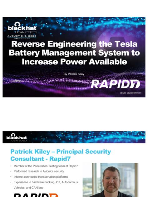 Us 20 Kiley Reverse Engineering The Tesla Battery Management System To