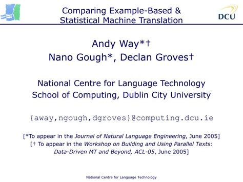 PPT Comparing Example Based Statistical Machine Translation PowerPoint Presentation ID