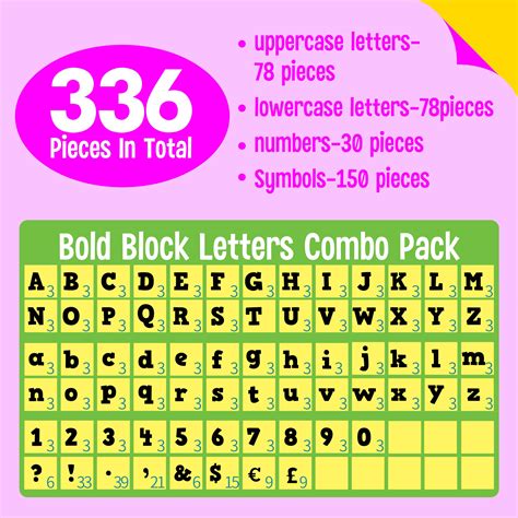 336 Pcs Alphabet Combo Set Large Size Block Letter