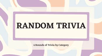 Trivia Random Knowledge By Exceptional Voc Tpt