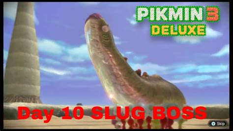 Pikmin Deluxe Day 10 Huge Slug Boss Youtube