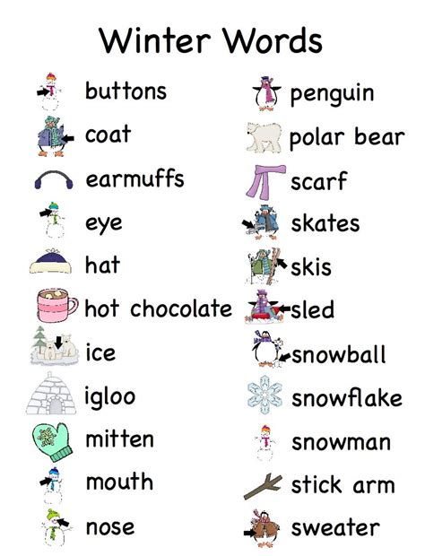 Cool Winter Related Words At Wilma Victoria Blog