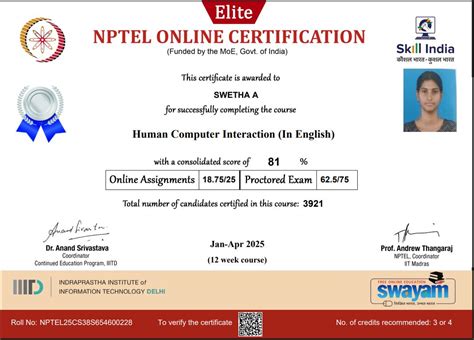 Nptel Humancomputerinteraction Uxdesign Hci Learningjourney Swetha A Ai Ds