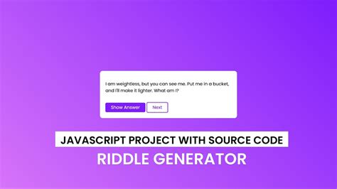 Riddle Generator Html Css And Javascript Youtube