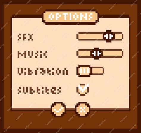 Premium Vector 8 Bit Pixel Text Game Option Menu Background Icon For