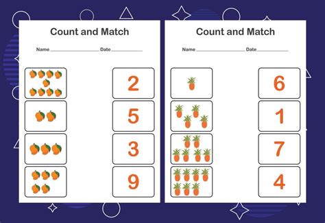 Count And Match Worksheets