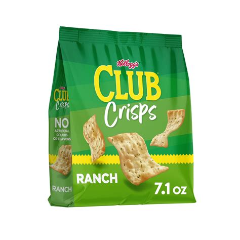 Kelloggs Club Cracker Crisps Baked Snack Crackers Ranch Flavor 7 1oz Bag Buy Now With