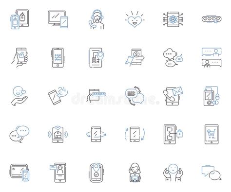 Smart Devices Line Icons Collection Automation Connectivity Integration Intelligence