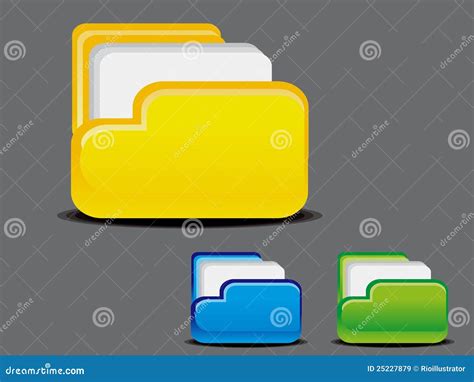 Abstract Glossy Folder Icon Stock Vector Illustration Of Note Document 25227879