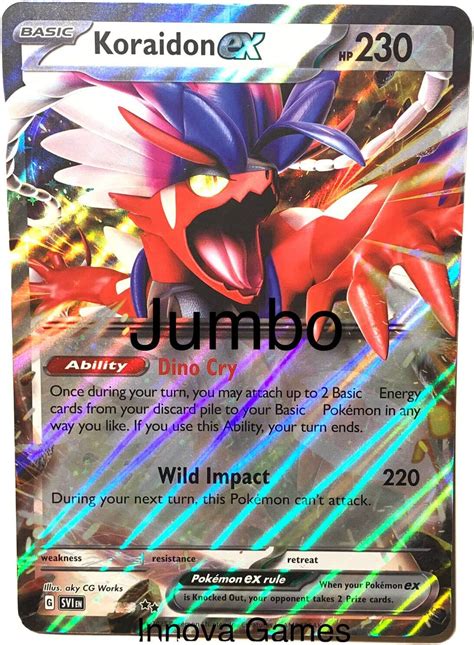Pokemon Jumbo Card Koraidon Ex Scarlet And Violet
