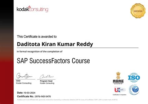 Daditota Kiran Kumar Reddy Has Successfully Completed The Certification