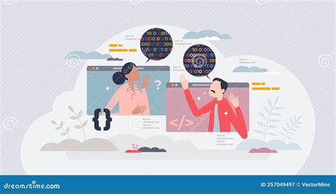 coding interview as technical skills test for job vacancy tiny person
