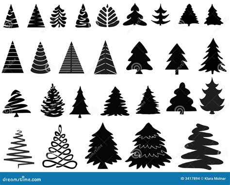 Vector Christmas Trees Stock Vector Illustration Of Outdoor 3417894