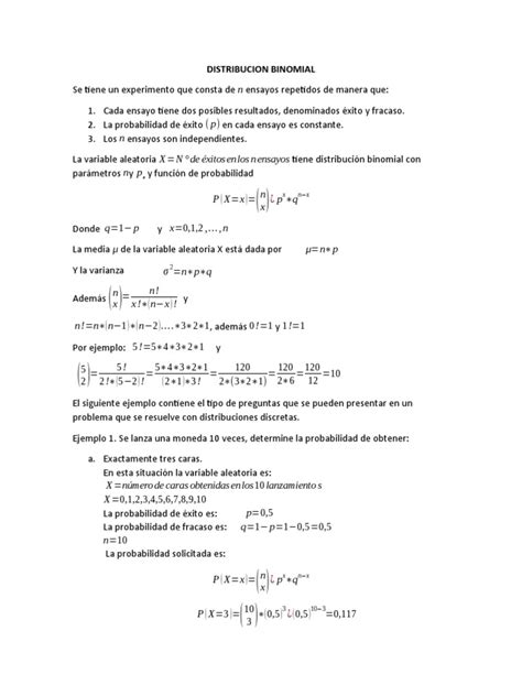 Distribución Binomial Y Poisson Pdf