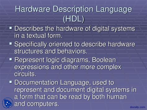 Hardware Description Language Digital Logic Design Lecture Slides Slides Digital Logic Design
