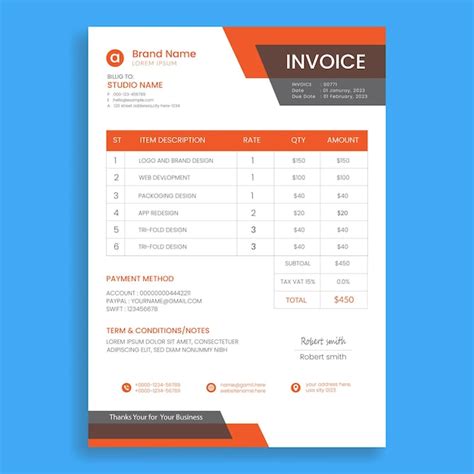 Premium Vector Professional Invoice Template Design