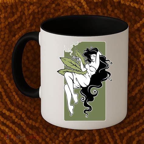 Sexy Lady Smoking Cannabis Dress Coffee Mug