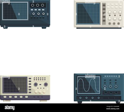 Four Different Classic Oscilloscope Models Isolated On White