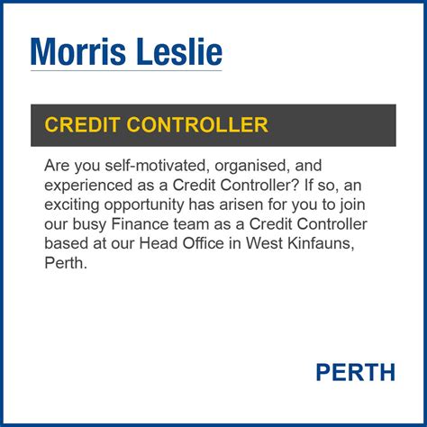 Credit Controller Perth Morris Leslie